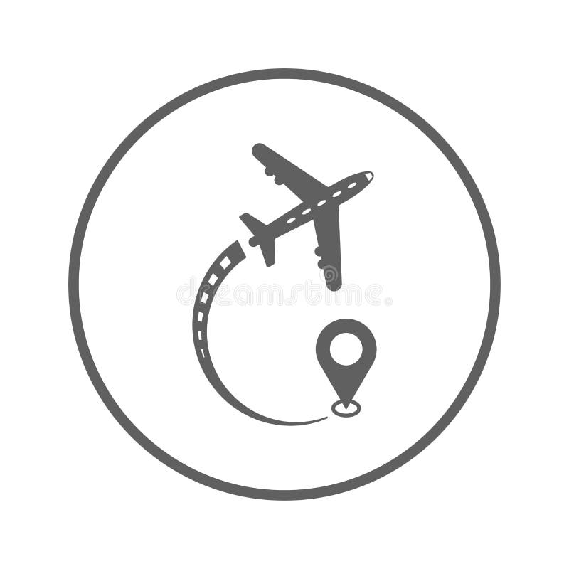 Flight Route location icon stock illustration. Illustration of icon ...