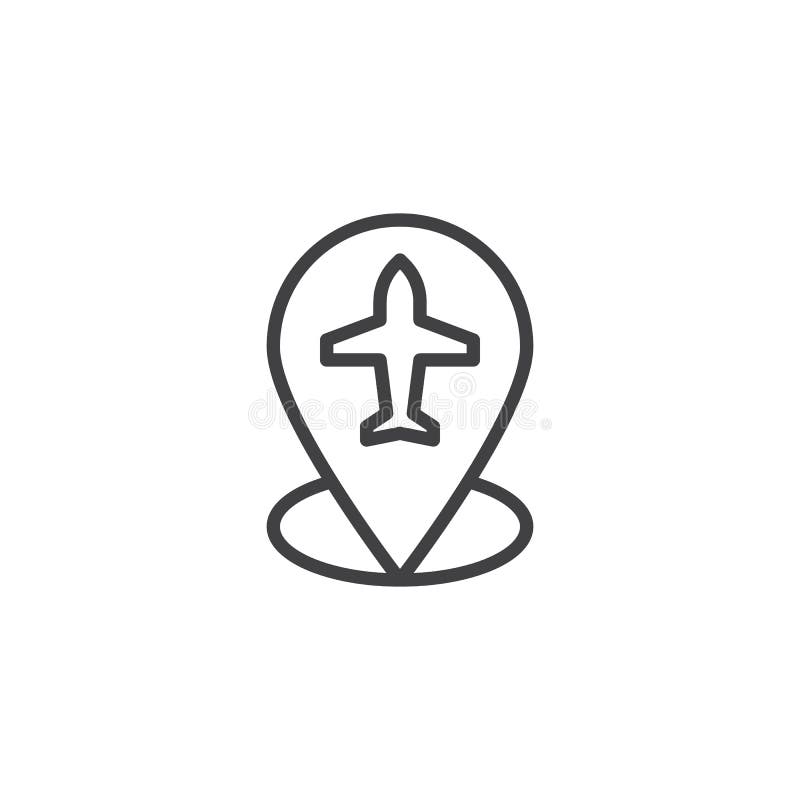 Flight route outline icon stock vector. Illustration of editable ...