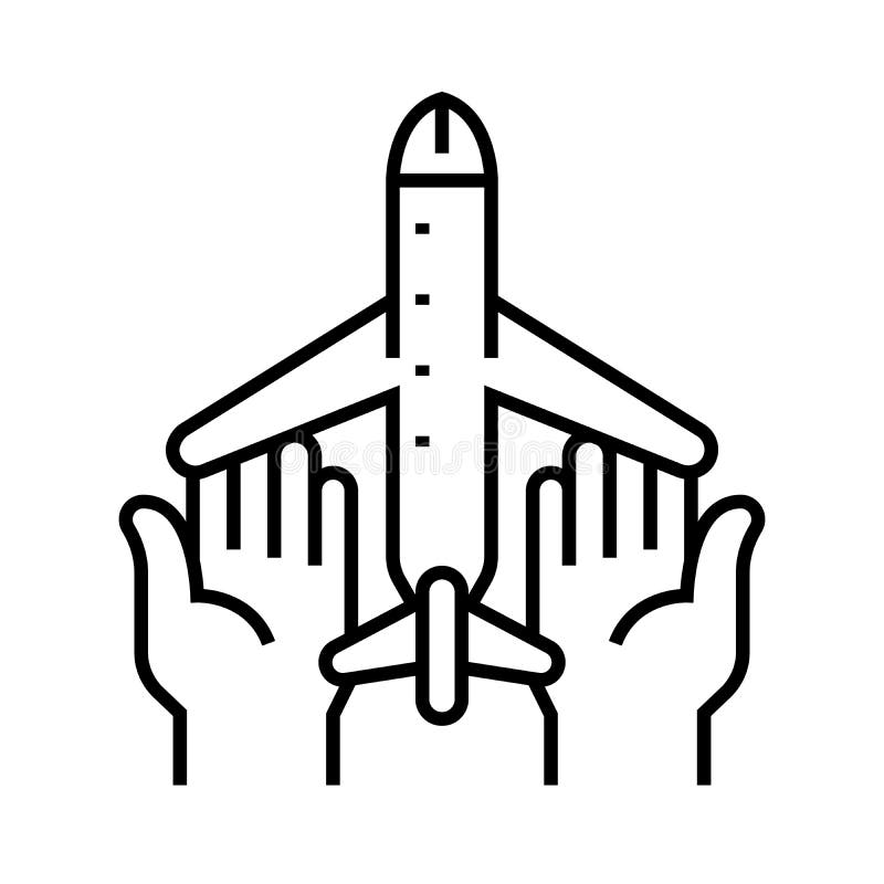 Flight Safety Line Icon, Concept Sign, Outline Vector Illustration ...
