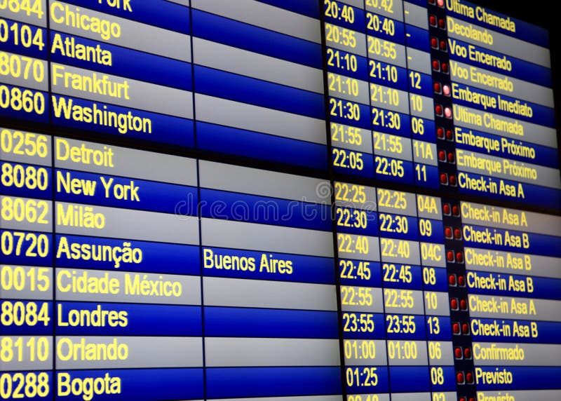 Flight Schedule Display Board Stock Image - Image of boarding, journey ...