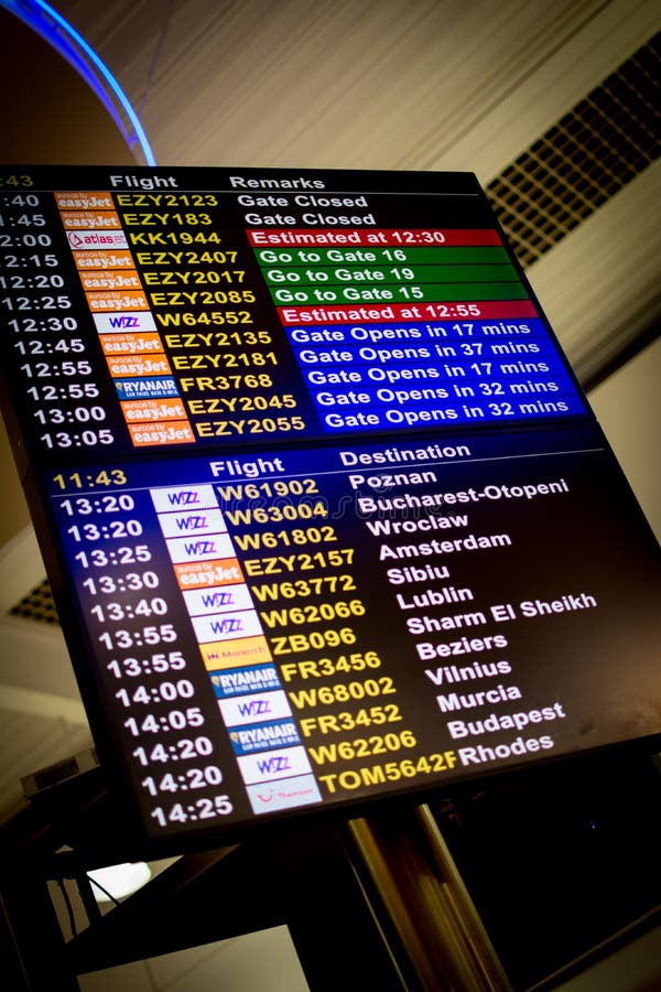 Flight schedule Board editorial image. Image of fukuoka - 29864590