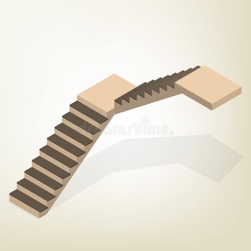Flight of Stairs Isometric Vector Illustration. Stock Vector ...