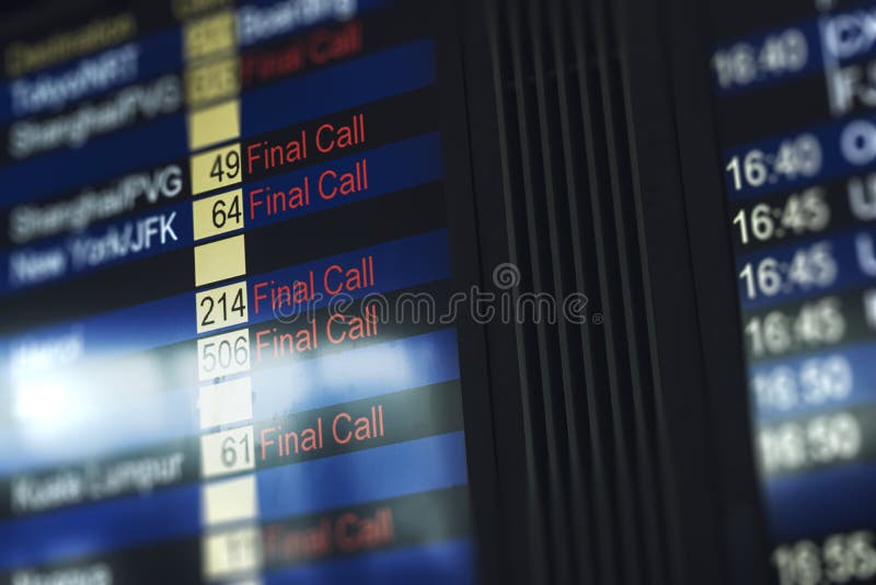 Flight Status Board at the Airport Stock Photo - Image of relaxing ...