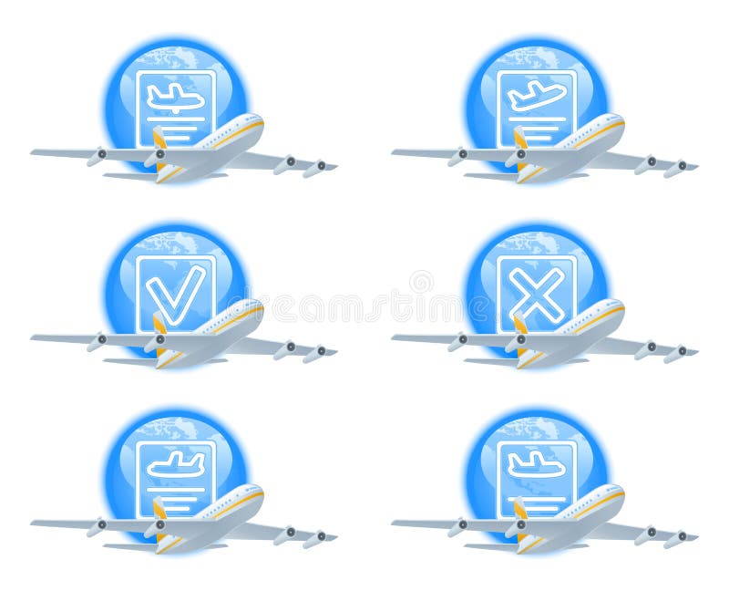 Flight status icon set stock vector. Illustration of plane - 24942620