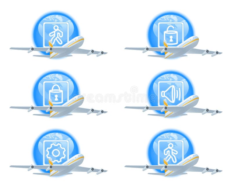 Flight status icon set stock vector. Illustration of plane - 24942620