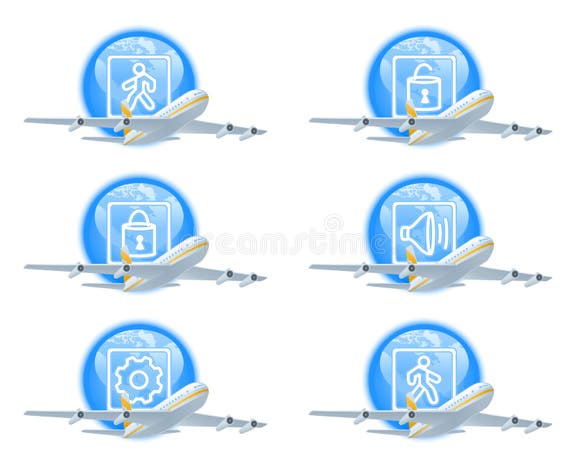 Flight status icon set stock vector. Illustration of aircraft - 24942635