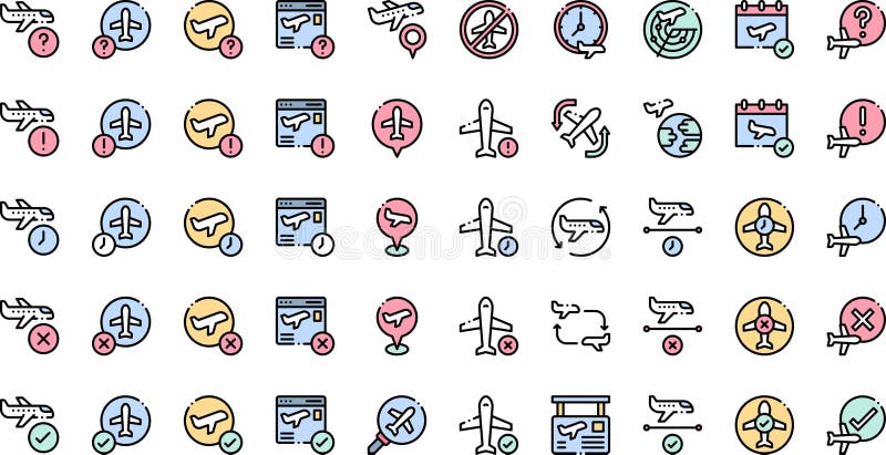 Flight Status Icons High-Quality Vector Icons Collection with Editable ...