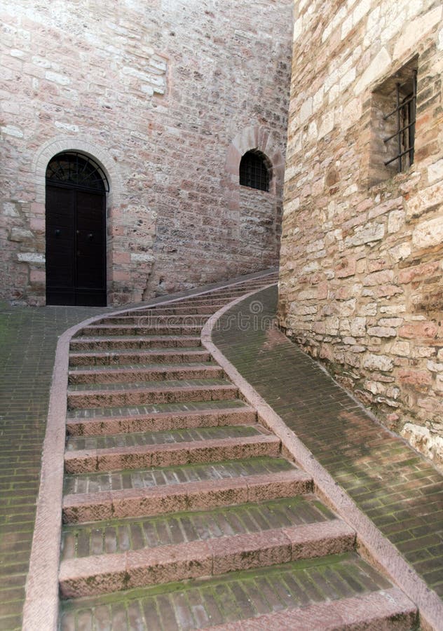 Flight of Steps at Italian Narrow Street Stock Image - Image of ...