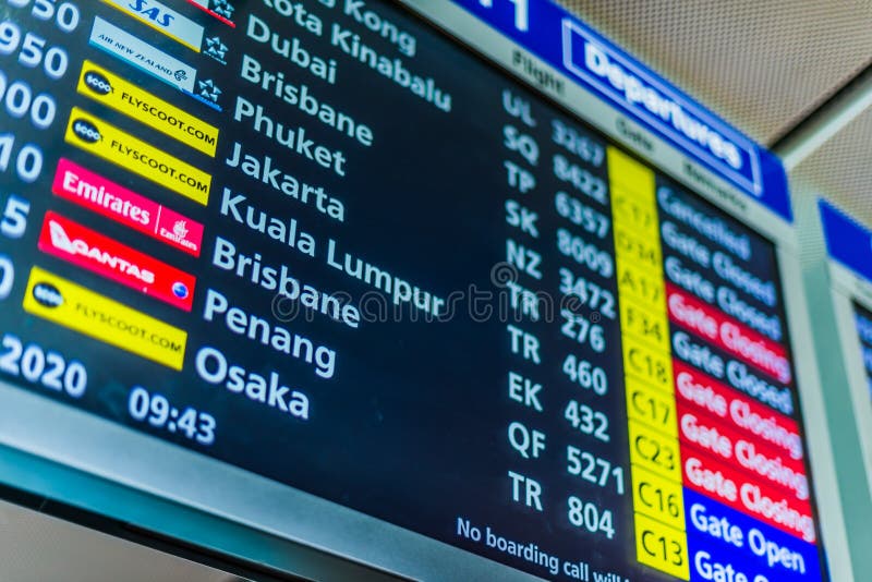 Flight Table at Changi Airport in Singapore Editorial Image - Image of ...
