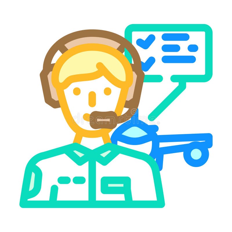 Flight Test Engineer Aeronautical Engineer Color Icon Vector ...