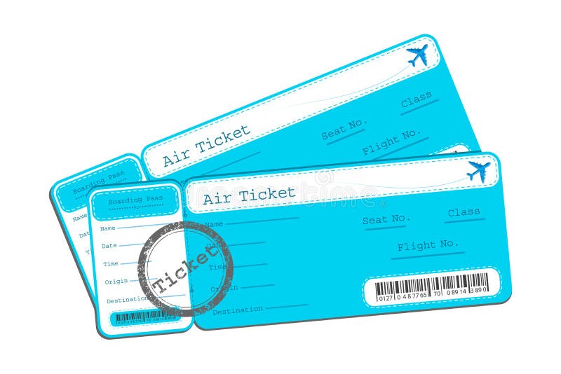 Airline Flight Ticket Vector Stock Vector - Illustration of luggage ...