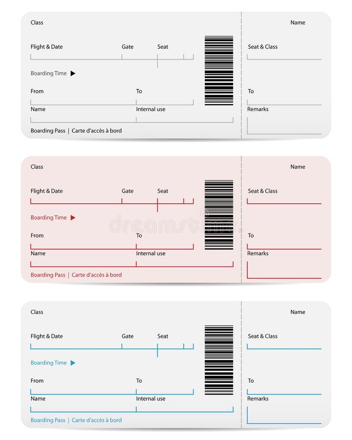 Airline Flight Ticket Vector Stock Vector - Illustration of luggage ...