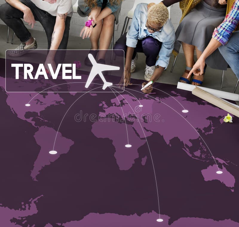 Flight Ticket Booking Destination Journey Concept Stock Image - Image ...