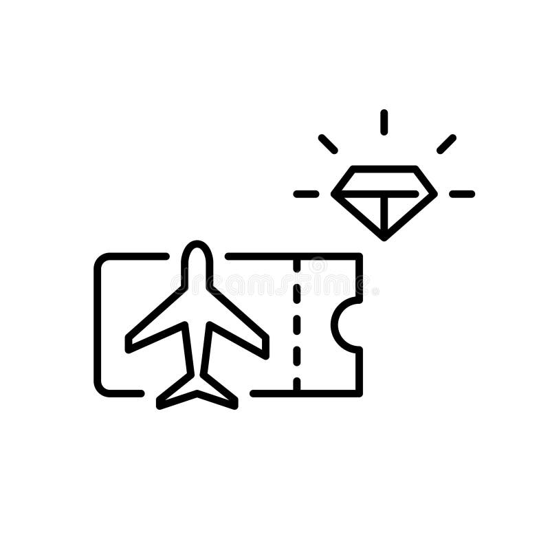 Flight Ticket and Diamond. VIP Premium Class Experience. Pixel Perfect ...
