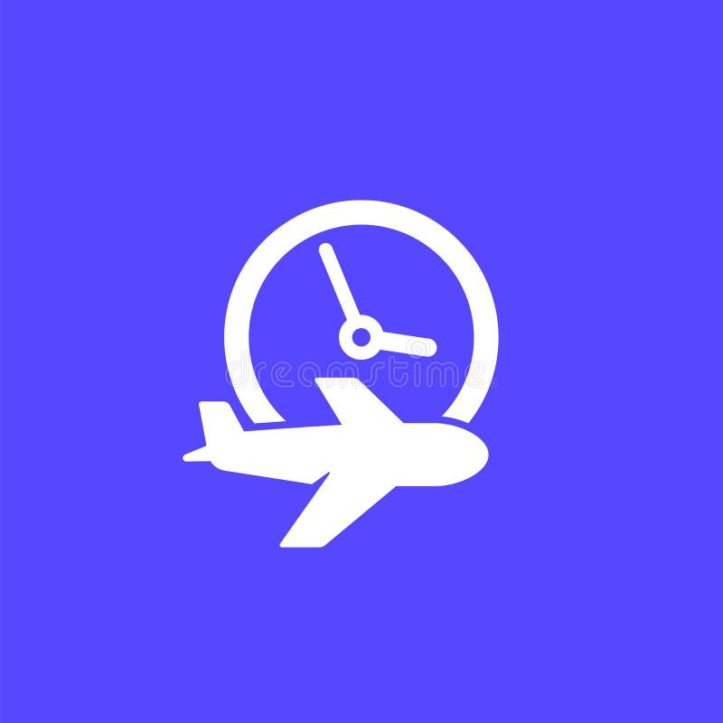 Flight Time or Delay Icon, Vector Sign Stock Vector - Illustration of ...
