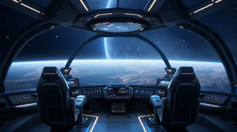 Modern Aircraft Interior with Spacious Cockpit and Comfortable Seating ...