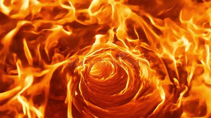 A Flight through a Tunnel of Blazing Fire and Hot Flames Stock Footage ...