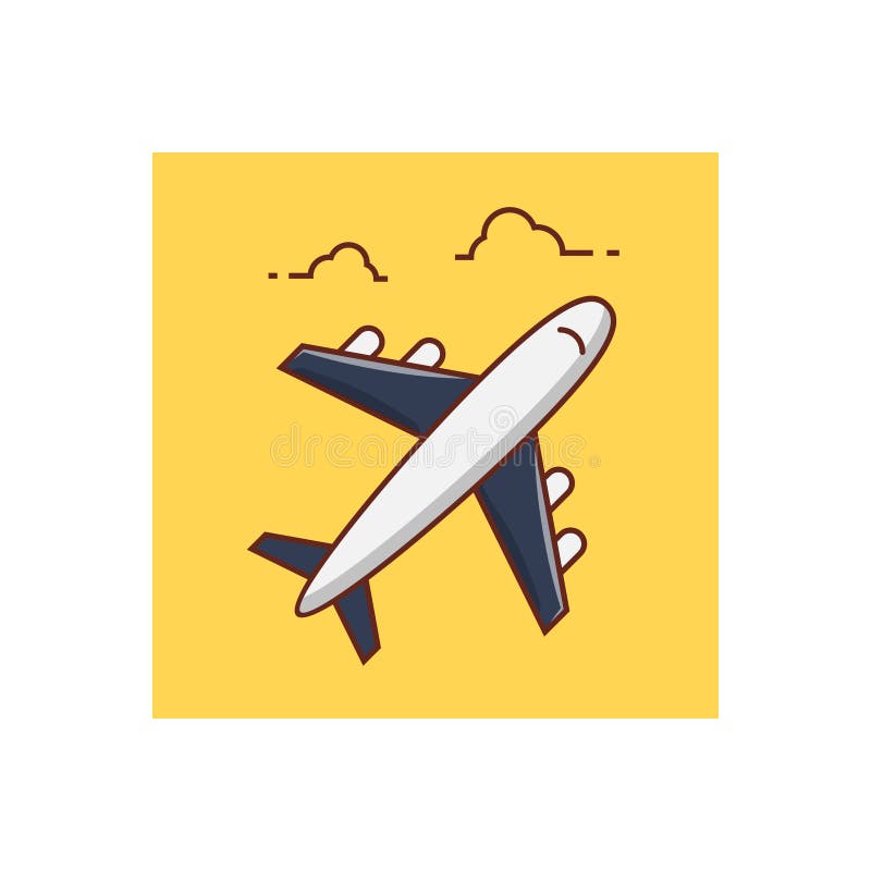 Flight Vector Flat Colour Icon Stock Vector - Illustration of desktop ...