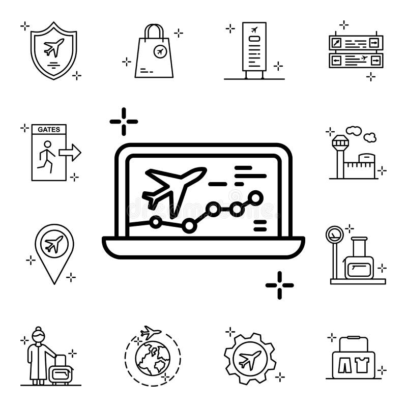 Flight, Web, Laptop Icon. Airport Icons Universal Set for Web and ...