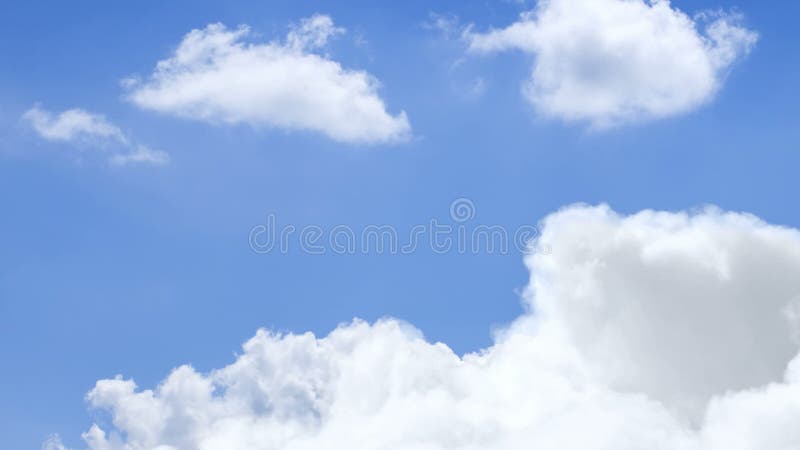 White Clouds Cartoon Animation Falling Down on Blue Background Stock ...