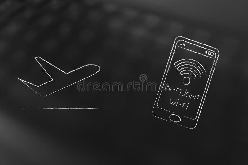 Airplane with in-flight Connection Icon Stock Illustration ...