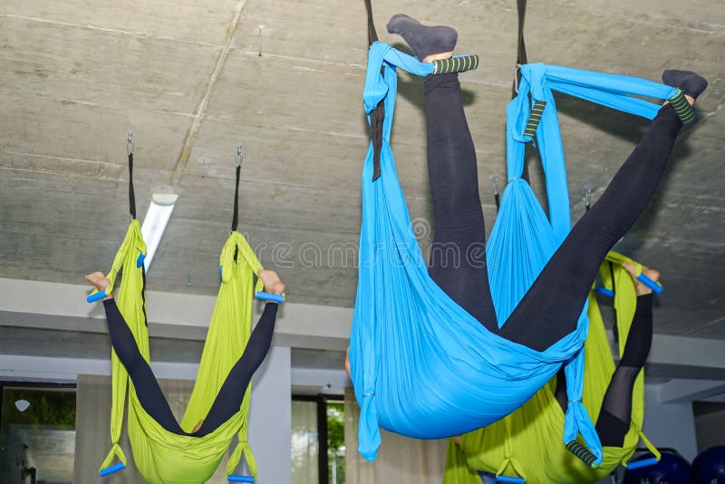 Flight yoga in the gym 6 stock image. Image of floor - 123293949
