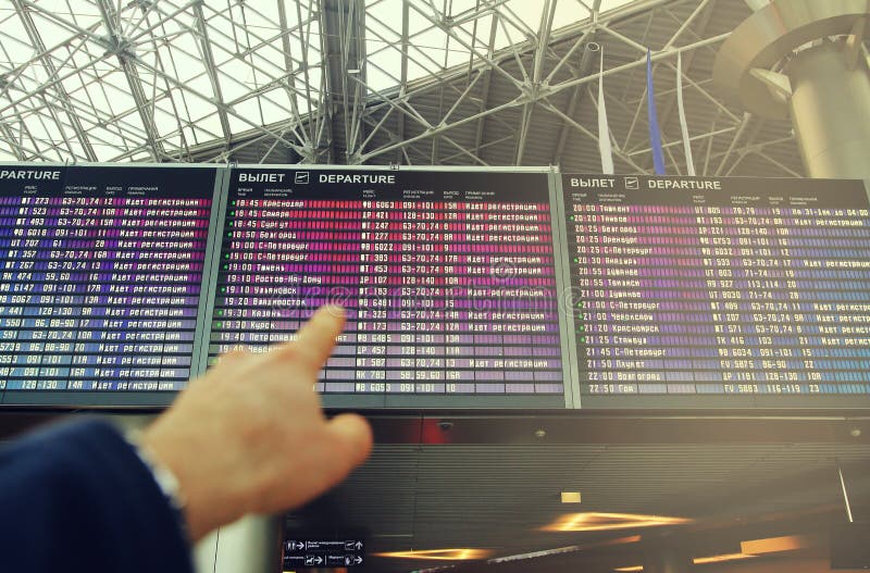 Flights Information Board in Airport Terminal Editorial Stock Photo ...