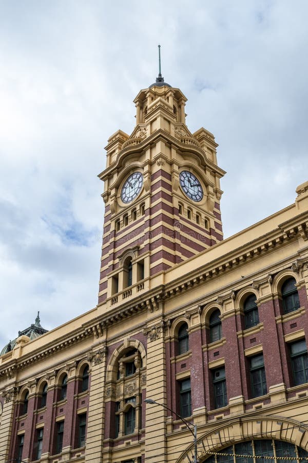 Flinders Street Stations Clock Tower Stock Photo - Image of tower, gold ...