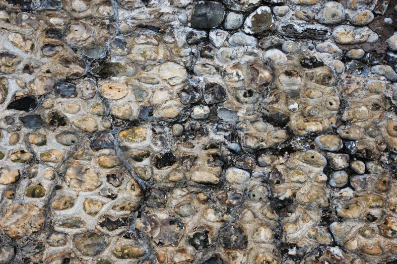 Flint and Stone Wall Background Texture Stock Photo - Image of abstract ...
