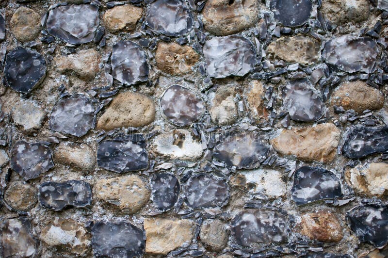 Flint Wall from Norfolk, England. Stock Image - Image of grungy ...