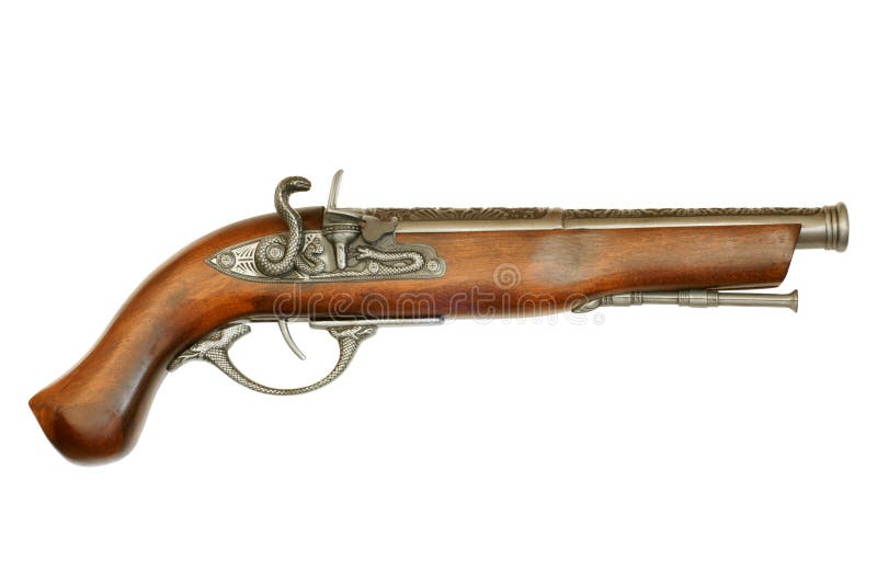 Flintlock Musket Rifle Isolated Stock Image - Image of brown, flint ...