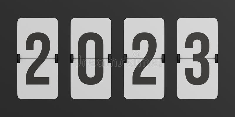 Flip Black Scoreboard 2023. 3D Illustration Stock Illustration ...