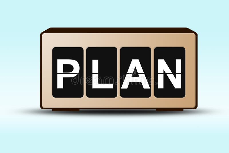 Flip Board Display with Plan Word on Vintage Box Stock Illustration ...