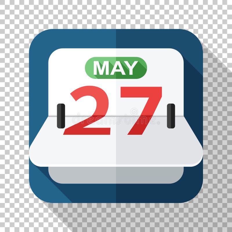 Flip Calendar Icon with a Marked Date on Transparent Background. Task ...