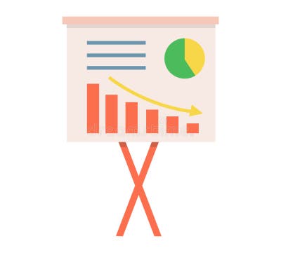 Flip Chart with Bar Graph and Pie Chart Presenting Data. Business ...
