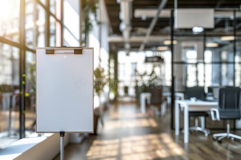 Flip Chart with White Empty Paper in Sunny Loft Office Stock Image ...