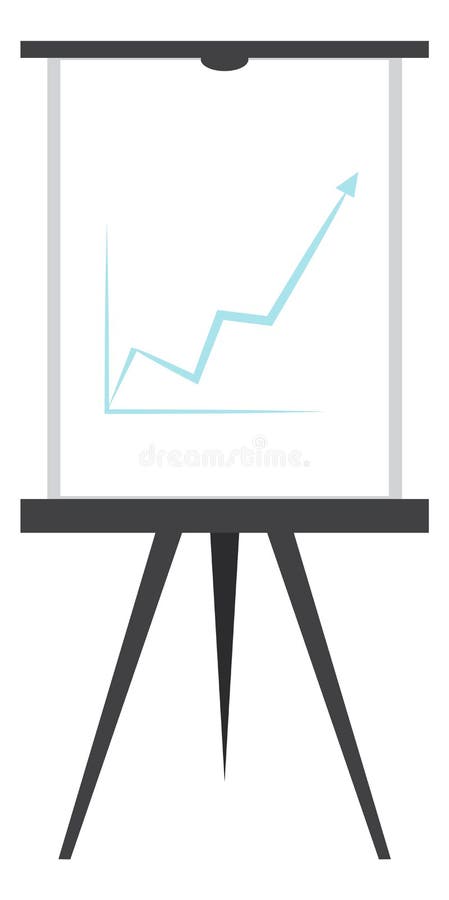 Flip Chart Board with Data Statistics Diagram. Presentation Symbol ...