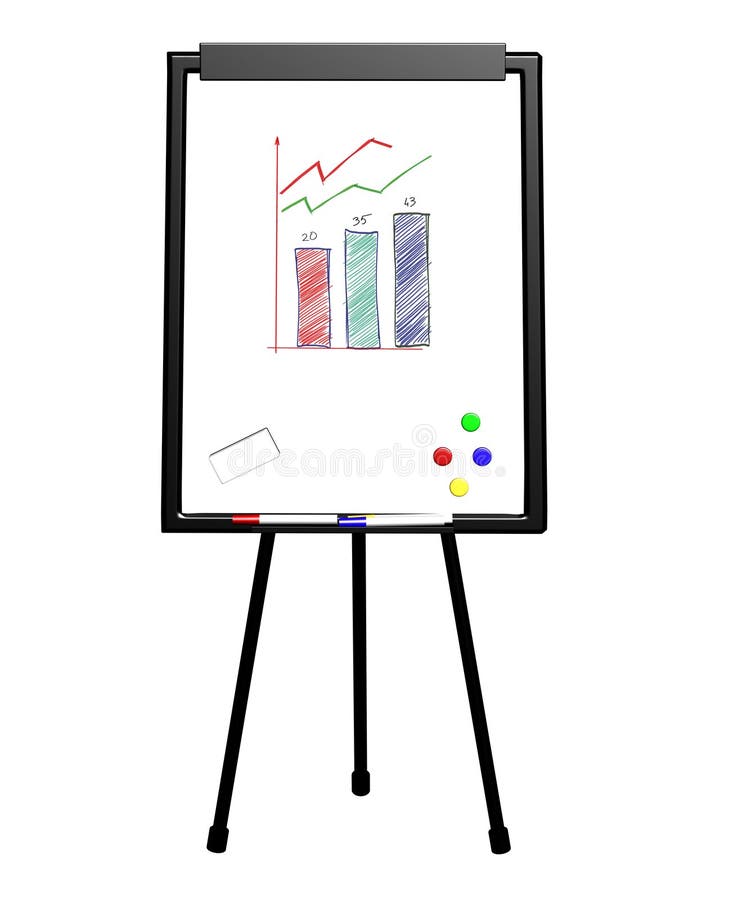 Flip Chart Isolated on White Stock Illustration - Illustration of large ...