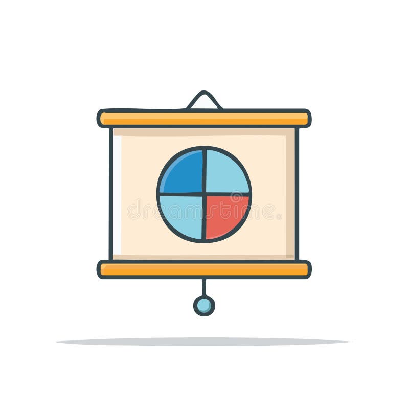 Flip Chart Presentation Screen with Round Graph Diagram Indicator Stock ...