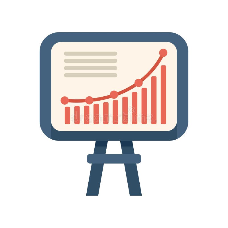 Flip Chart Presenting Growing Up Graphic with Exponential Curve Stock ...