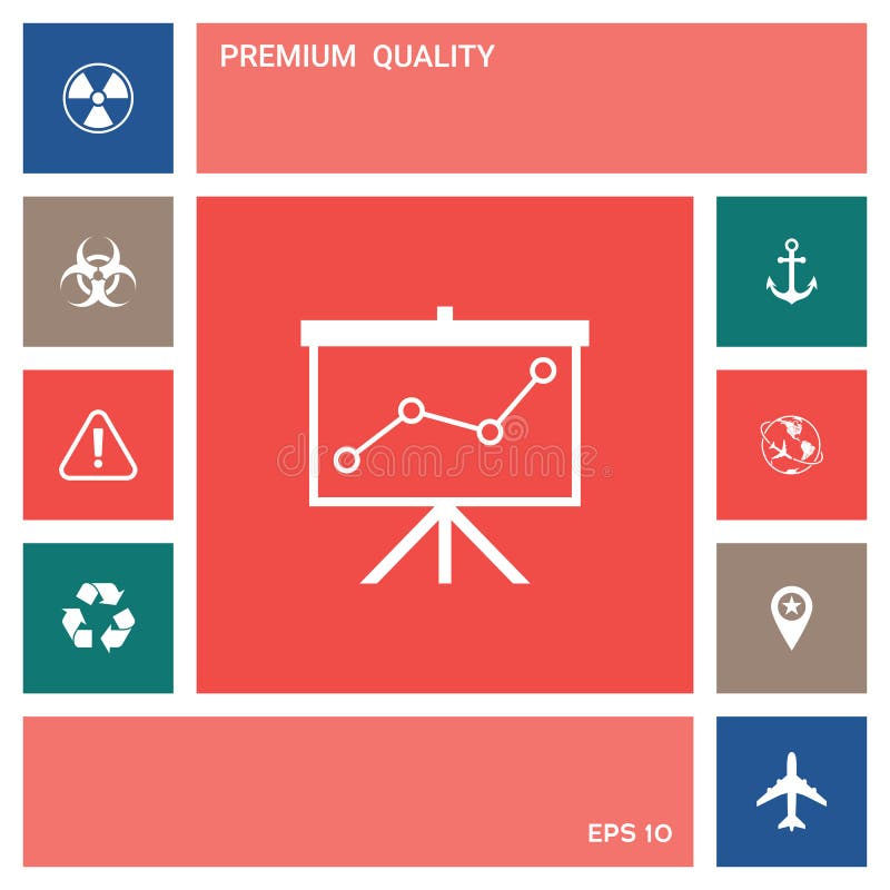 Flip-chart, Projection Screen with a Graph. . Elements for Your Design ...