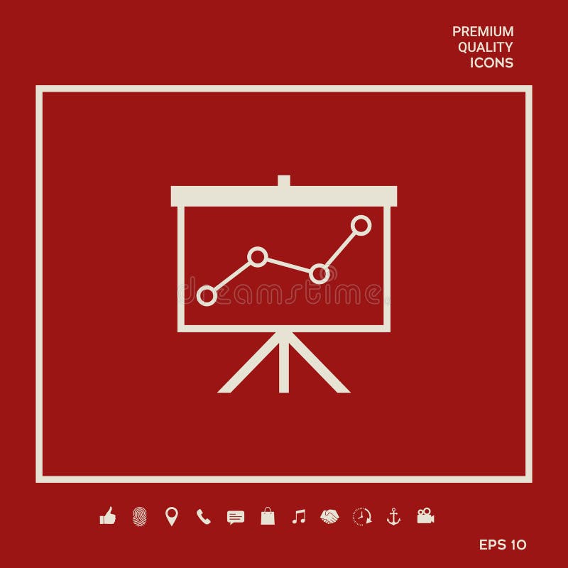 Flip-chart, Projection Screen with a Graph. Graphic Elements for Your ...