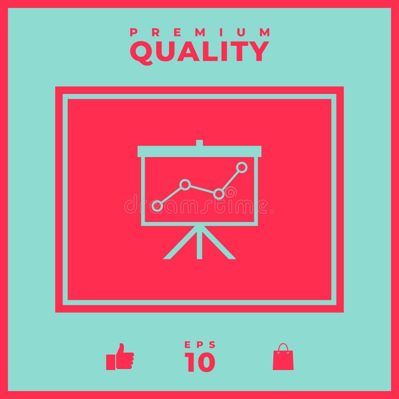 Flip-chart, Projection Screen with a Graph. Graphic Elements for Your ...