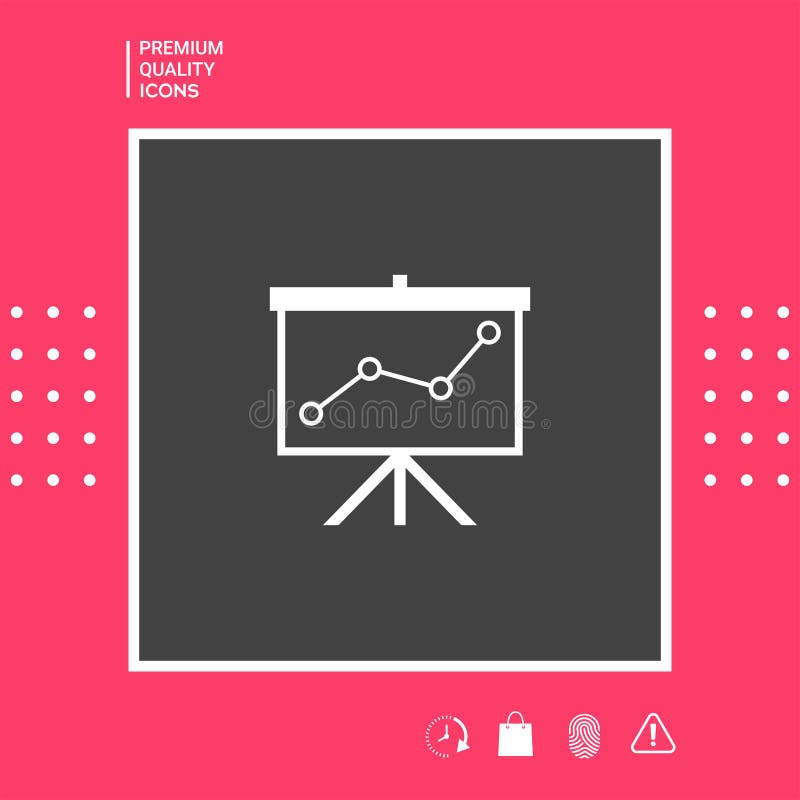 Flip-chart, Projection Screen with a Graph. Graphic Elements for Your ...