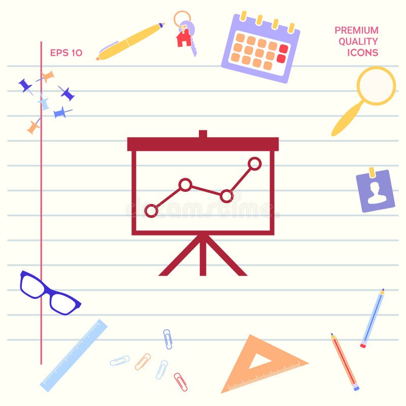 Flip-chart, Projection Screen with a Graph. . Graphic Elements for Your ...