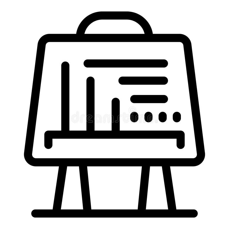 Flip Chart Showing Growing Bar Graph Icon Outline Stock Vector ...