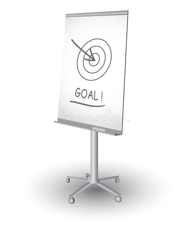 Flip chart with target stock vector. Illustration of message - 21723364