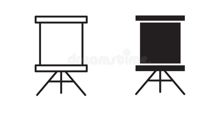 Flip Chart Thin Line Vector Icon Set Stock Vector - Illustration of ...