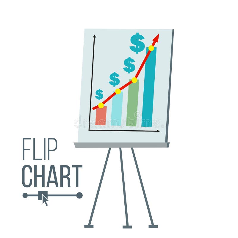 Flip Chart Vector. Flat Cartoon Isolated Illustration. Business Info ...