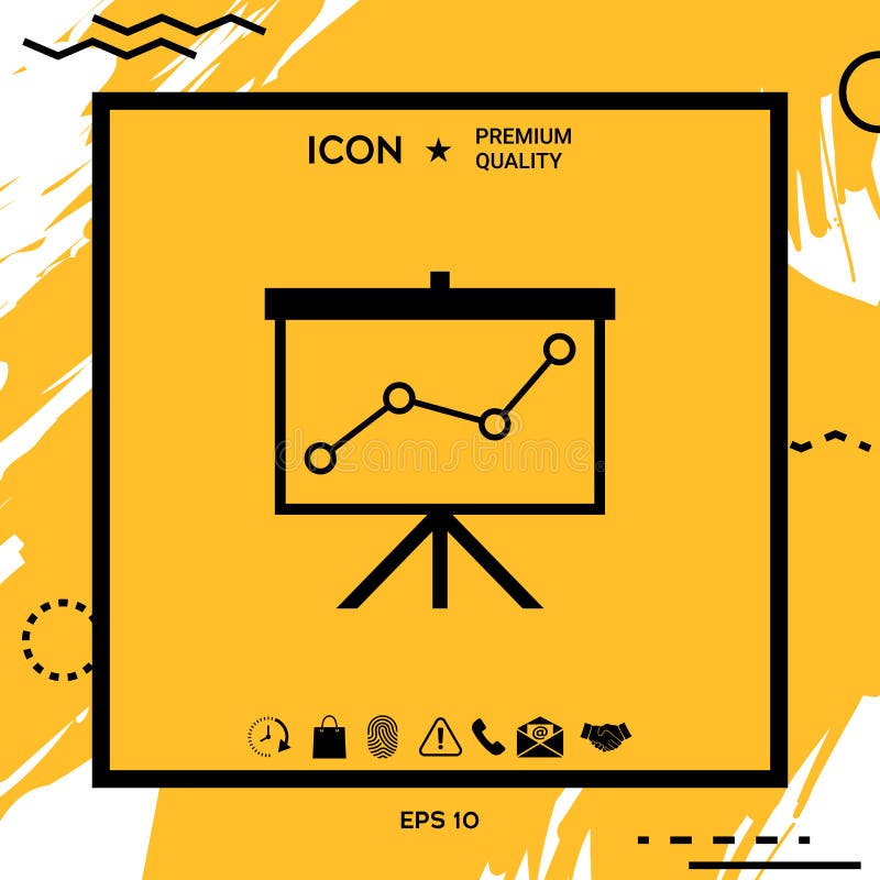 Flip-chart, Projection Screen with a Graph. Stock Vector - Illustration ...